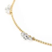 China 18K 14K 10K Solid Gold Clarity CVD Round Cut Bezel Lab Grown Diamond Necklace for sale