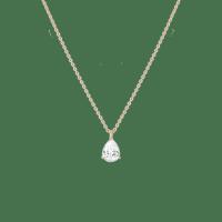 China 18K 14K 10K Solid Gold Clarity CVD Pear Cut Bezel Lab Grown Diamond Necklace for sale