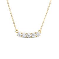 China 18K 14K 10K Solid Gold Clarity CVD Round Cut Bezel Lab Grown Diamond Necklace for sale
