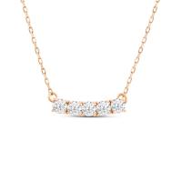 China 18K 14K 10K Solid Gold Clarity CVD Round Cut Bezel Lab Grown Diamond Necklace for sale