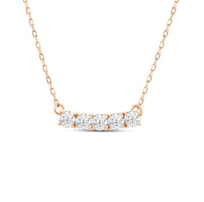 China 18K 14K 10K Solid Gold Clarity CVD Round Cut Bezel Lab Grown Diamond Necklace for sale