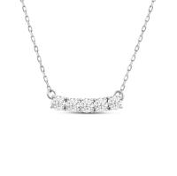 China 18K 14K 10K Solid Gold Clarity CVD Round Cut Bezel Lab Grown Diamond Necklace for sale