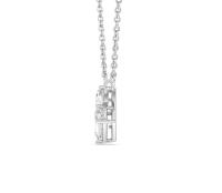 China Round Emerald Cut Bezel Lab Grown Diamond Necklace in 18K 14K 10K Solid Gold Clarity CVD for sale