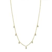 China CVD Round Cut Bezel Lab Grown Diamond Necklace 18K 14K 10K Solid Gold Clarity for sale