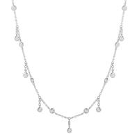 China 18K Solid Gold Round Cut Bezel Lab Grown Diamond Necklace with DEFGH Gemstone for sale