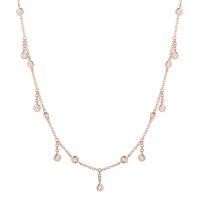 China 18K Solid Gold Round Cut Bezel Lab Grown Diamond Necklace with DEFGH Gemstone for sale