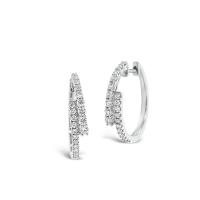 China 0.28 Carats Lab Created Diamond Hoop Earrings VVS Clarity HPHT Round Cut for sale