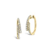 China 0.28 Carats Lab Created Diamond Hoop Earrings VVS Clarity HPHT Round Cut for sale