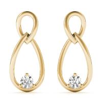 China 0.14 Carats Lab Created Diamond Hoop Earrings VVS Clarity HPHT Marquee Cut for sale