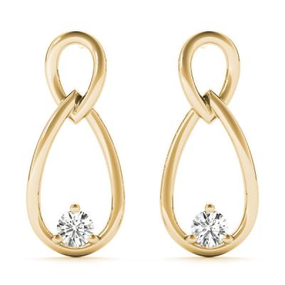 China 0.14 Carats Lab Created Diamond Hoop Earrings VVS Clarity HPHT Marquee Cut for sale