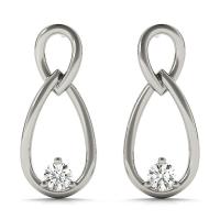 China 0.14 Carats Lab Created Diamond Hoop Earrings VVS Clarity HPHT Marquee Cut for sale