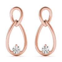 China 0.14 Carats Lab Created Diamond Hoop Earrings VVS Clarity HPHT Marquee Cut for sale
