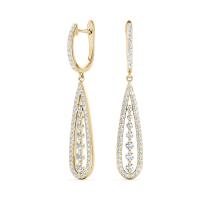 China 0.75 Carats Lab Created Diamond Hoop Earrings VVS Clarity HPHT Round Cut for sale