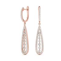 China 0.75 Carats Lab Created Diamond Hoop Earrings VVS Clarity HPHT Round Cut for sale