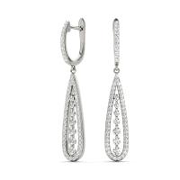 China 0.75 Carats Lab Created Diamond Hoop Earrings VVS Clarity HPHT Round Cut for sale