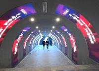 China P2 Flexible Video Advertising Indoor Led Screen Curved Cylinder Display Integrated Forming Light And Thin Module for sale