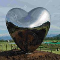 China Mirror Polished Stainless Steel Love Me Sculpture 10m Outdoor Heart Art for sale