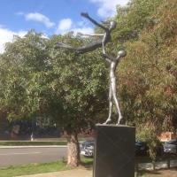 China Bronze Cast Figure Sculpture H6m Stainless Steel Structure for City Decoration for sale