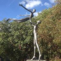 China Bronze Cast Figure Sculpture H6m Stainless Steel Structure for City Decoration for sale