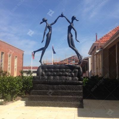 China Custom Silicon Bronze Cast Sculpture Girls on Sofa H11ft for University Campus for sale