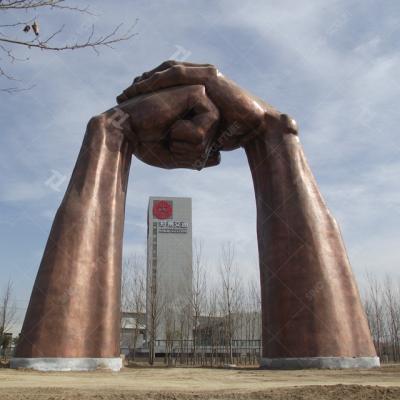 China Large Outdoor Bronze Etiquette Door Sculpture 31m Hand Forged Copper Plate for sale