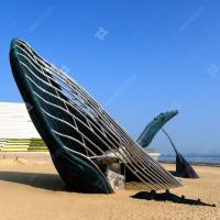 China Large Forged Bronze Whale Sculpture 40m with Stainless Steel Slide Inside for sale