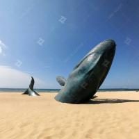 China Large Forged Bronze Whale Sculpture 40m with Stainless Steel Slide Inside for sale