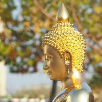 China Large Gold Leaf Thailand Gold Buddha Statue 1m High Medium Size for sale