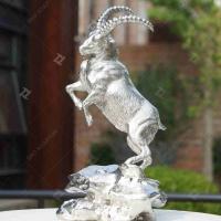 China Polished Stainless Steel Standing Goat Sculpture 316L Custom Size for sale