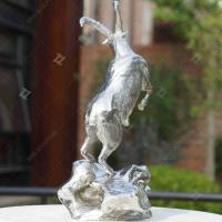 China Polished Stainless Steel Standing Goat Sculpture 316L Custom Size for sale