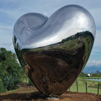 China Customized Mirror Polished Stainless Steel Love Me Sculpture 10m Height 316L for sale