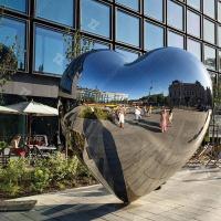China Mirror Polished Stainless Steel Heart Sculpture 3.5m for Public Art for sale