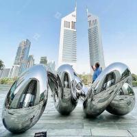 China Urban Exhibition Stainless Steel Artwork L369cm Outdoor Metal Abstract Sculpture for sale