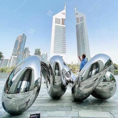 China Urban Exhibition Stainless Steel Artwork L369cm Outdoor Metal Abstract Sculpture for sale