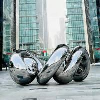 China Urban Exhibition Stainless Steel Artwork L369cm Outdoor Metal Abstract Sculpture for sale