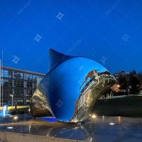 China 4m High Mirror Polished Stainless Steel 316L Sculpture A Pulsing Heart for sale
