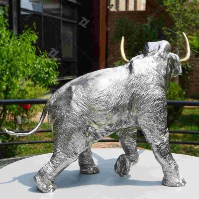 China Electrolysis Effect Stainless Steel Howling Elephant Sculpture for collection for sale