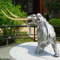 China Electrolysis Effect Stainless Steel Howling Elephant Sculpture for collection for sale