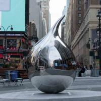 China Mirror Polished Stainless Steel Tear Sculpture 3m H9.84ft for Outdoor Installation for sale