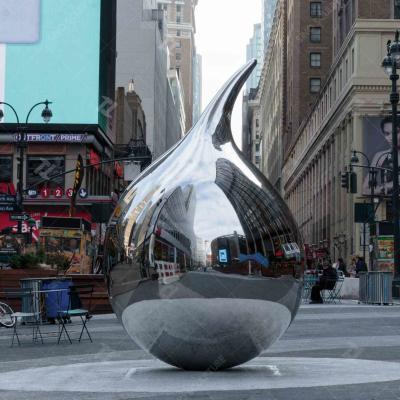 China Mirror Polished Stainless Steel Tear Sculpture 3m H9.84ft for Outdoor Installation for sale