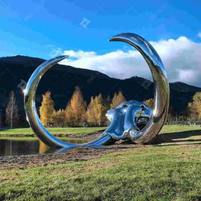 China Mirror Polished Stainless Steel Mammoth Sculpture 8.5m L316L Hand Forged for sale