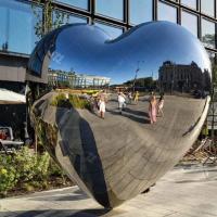 China 3.5M High Mirror Stainless Steel Sculpture LOVE ME Hand Forging 316L for sale