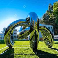 China 3M Mirror Polished Stainless Steel Crab Sculpture Outdoor 316L Art for sale