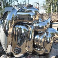 China 3M High Mirror Polished Stainless Steel Falling Stone Artwork for sale