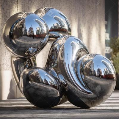 China 2M High Mirror Polished 316L Stainless Steel Knot Sculpture for DIFC UAE for sale