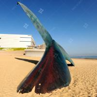 China 40M Large Forged Bronze Whale Sculpture Patina Finish Hand Forging for sale