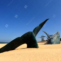 China 40M Large Forged Bronze Whale Sculpture Patina Finish Hand Forging for sale