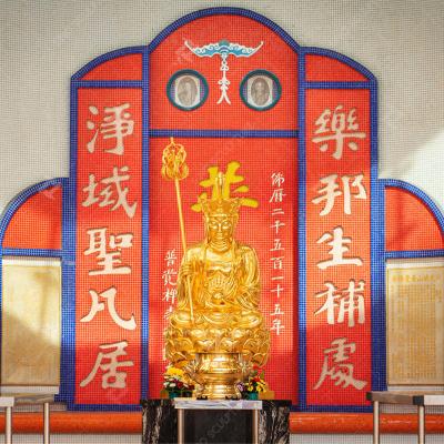 China 1.8m Gold Leaf Bronze Sitting Buddha Statue Ksitigarbha Bodhisattva for Temple for sale