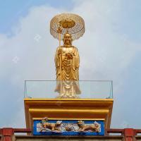 China 4.5M High Big Buddha Statue Outdoor Large Customized Gold Leaf Finish for sale
