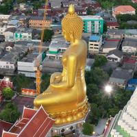 China 71M High Large Copper Bronze Buddha Sculpture Thailand 65m Seated Statue for sale